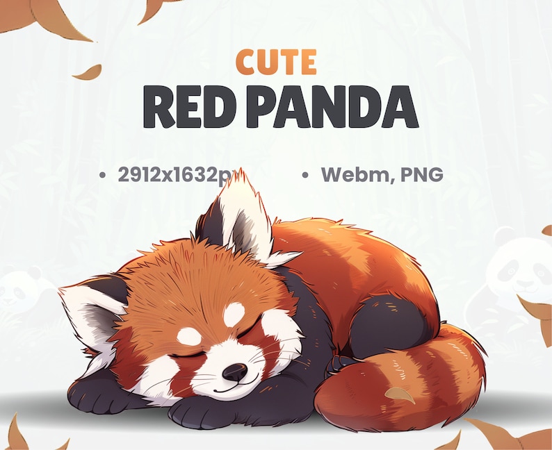 RED PANDA SLEEPING Vtuber Pet Low-fi Chill Pet Twitch Stream Assets ...