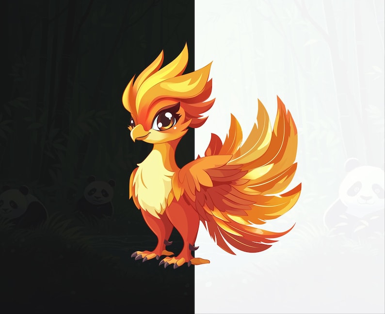 VTUBER PET Phoenix - Twitch Stream Pet Phoenix - Animated Loop - Orange ...