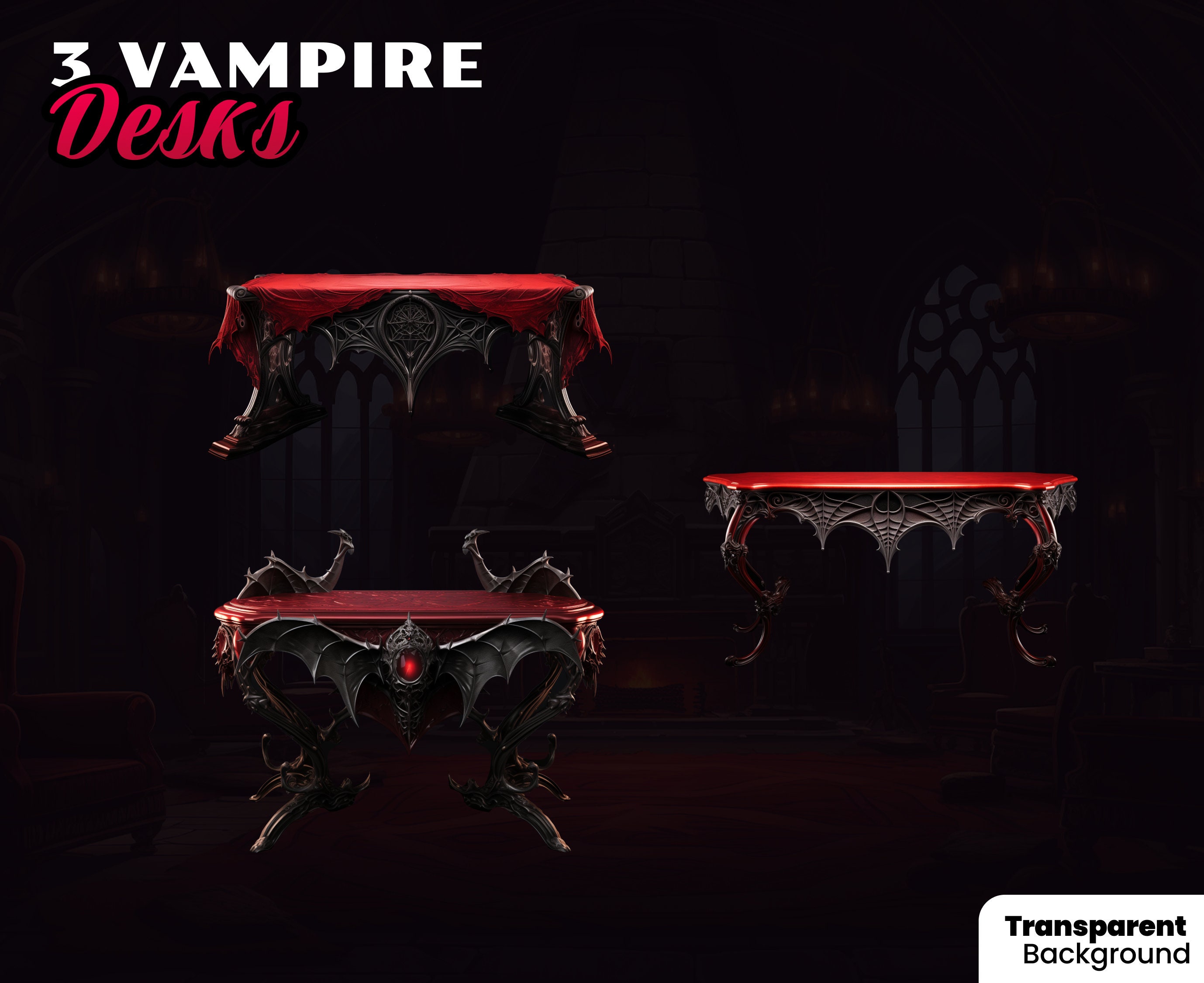 VTUBER VAMPIRE KIT - Stream Assets - Dracula / Vampire / Blood - Full ...