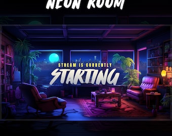 Low-fi Neon Room Stream Overlay Animated Overlay, Screen, Panels ...