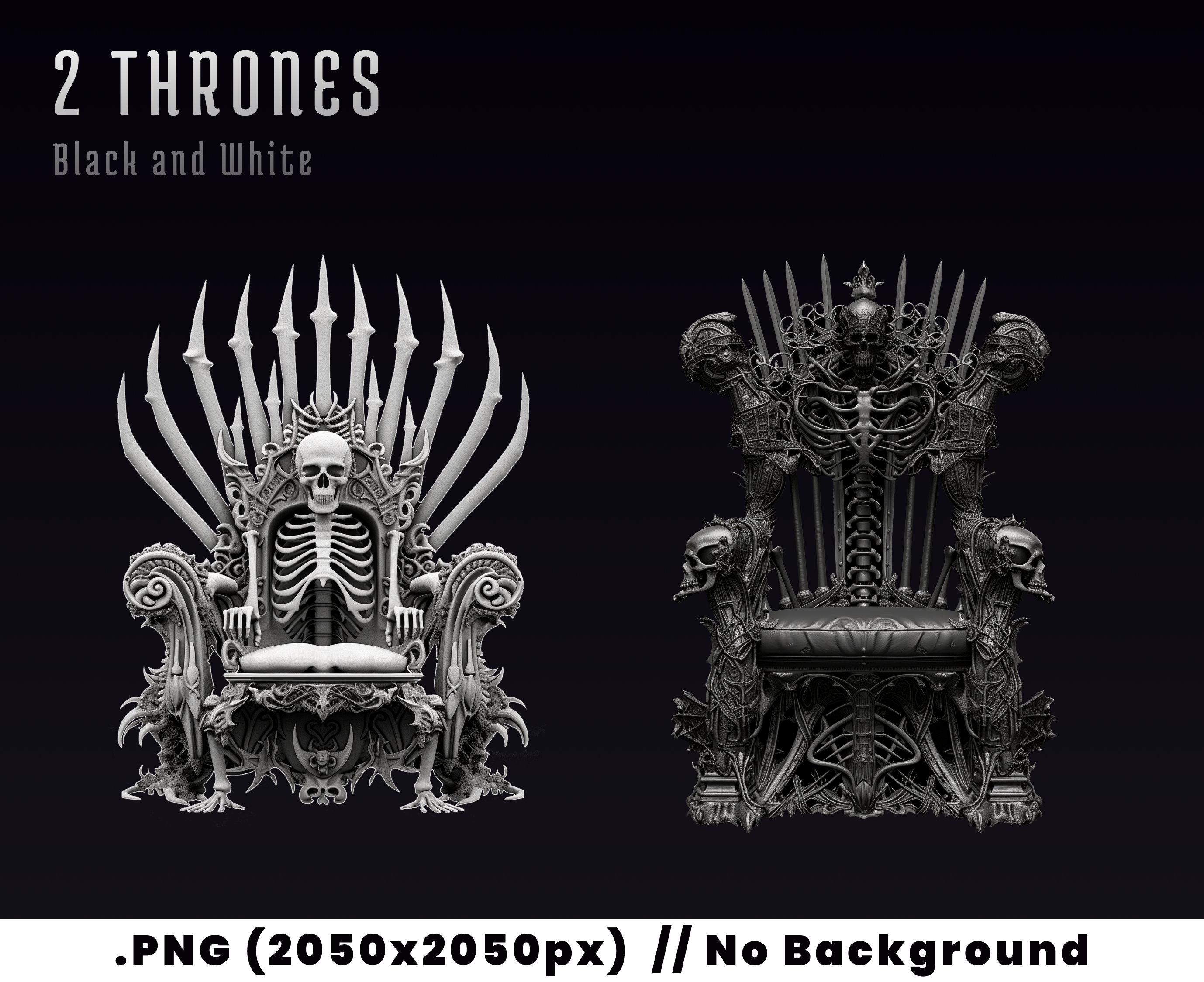 VTUBER KIT Bones Skull Theme Thrones , Tables and Microphone Black and ...