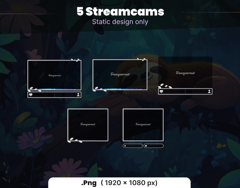 Stream Package - Cute Sloth | Animated Stream Package | 1920x1080px ...