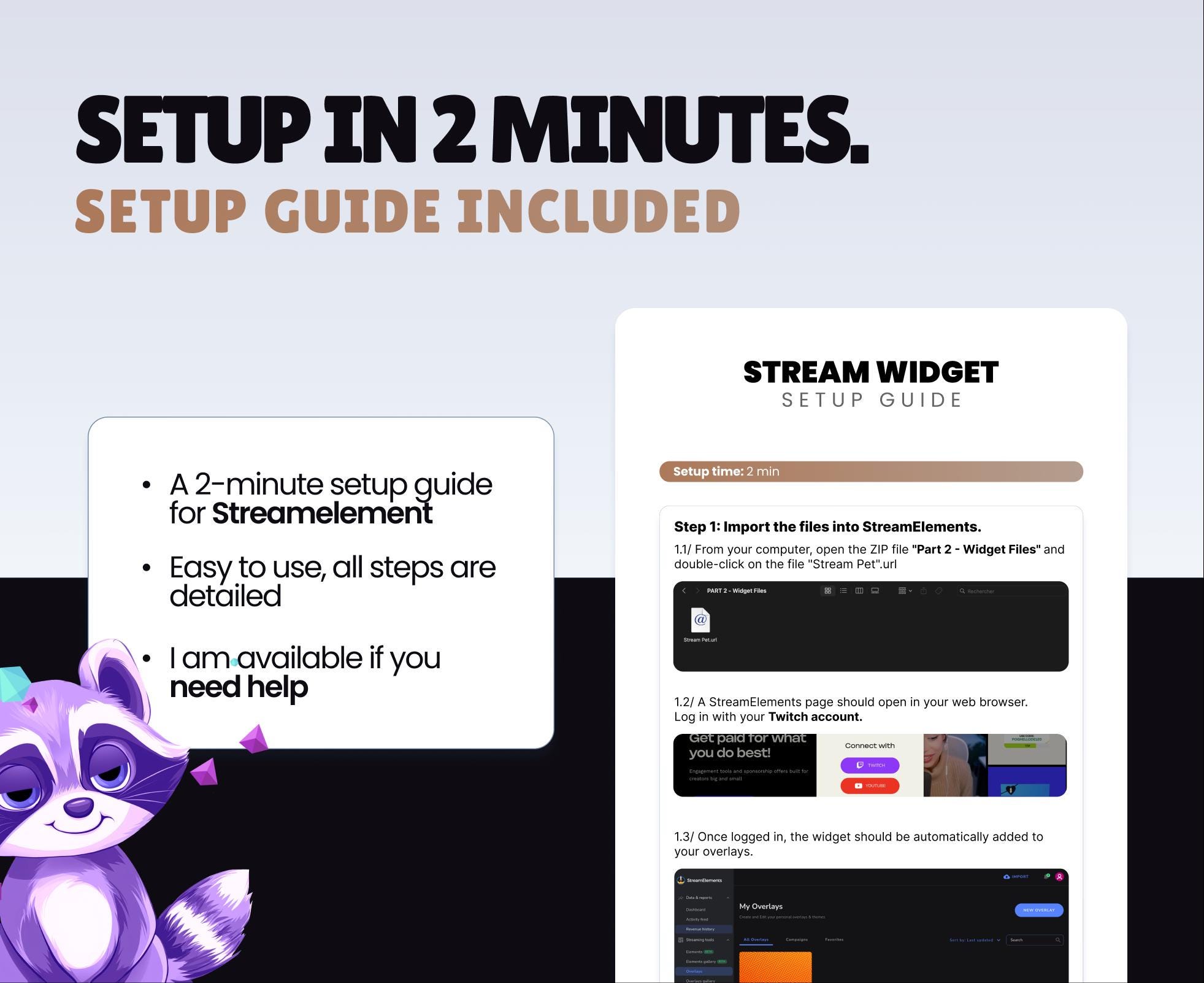 REACTIVE STREAM PET - Raccoon - Twitch Widget - Hd Files - Instant ...