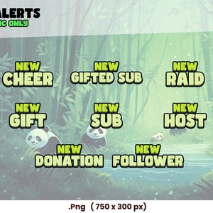 CUTE PANDA BAMBOO Stream Overlay // Full Package // Screens, Alerts ...