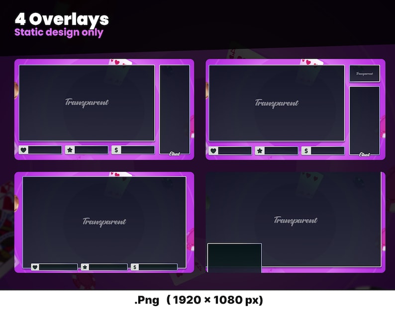 Purple Casino Overlay | Twitch Gambling Stream Package | Animated ...