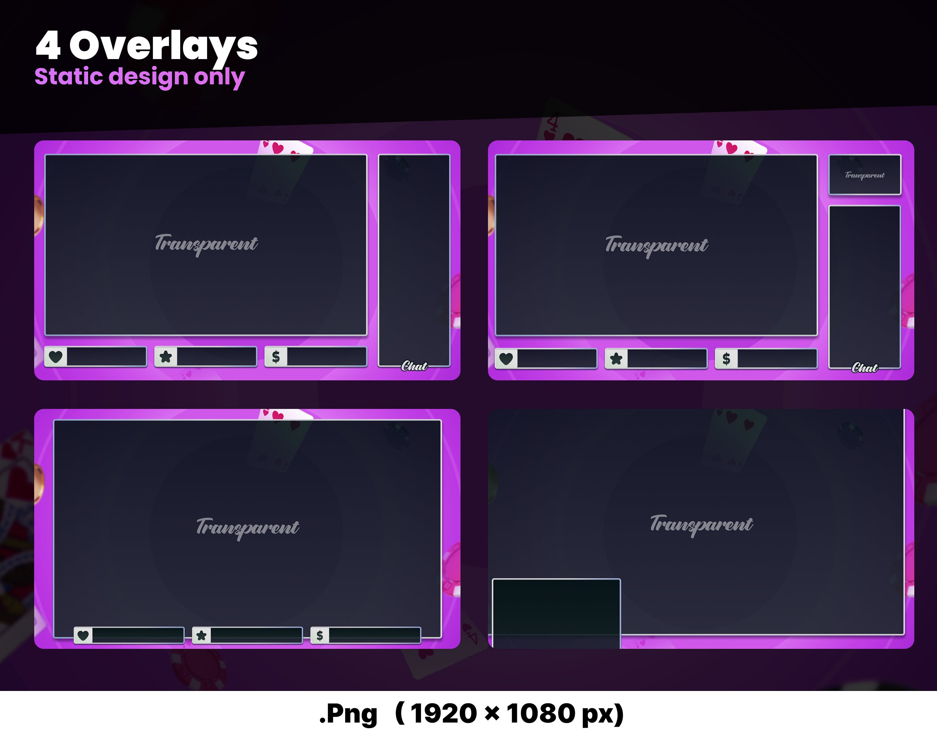 Purple Casino Overlay | Twitch Gambling Stream Package | Animated ...
