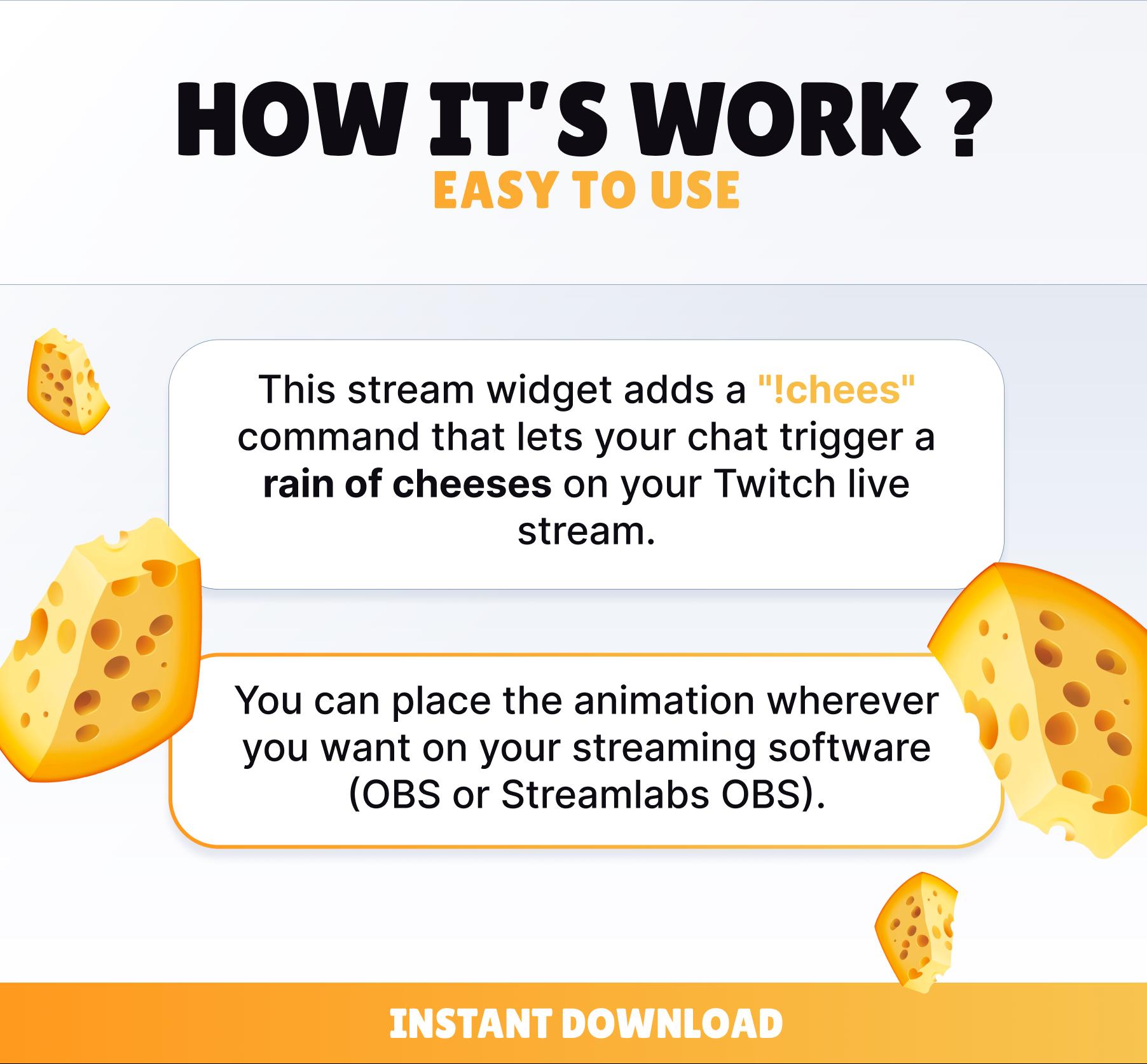 STREAM COMMAND WIDGET - Cheese - Chat Command for Twitch and Youtube ...