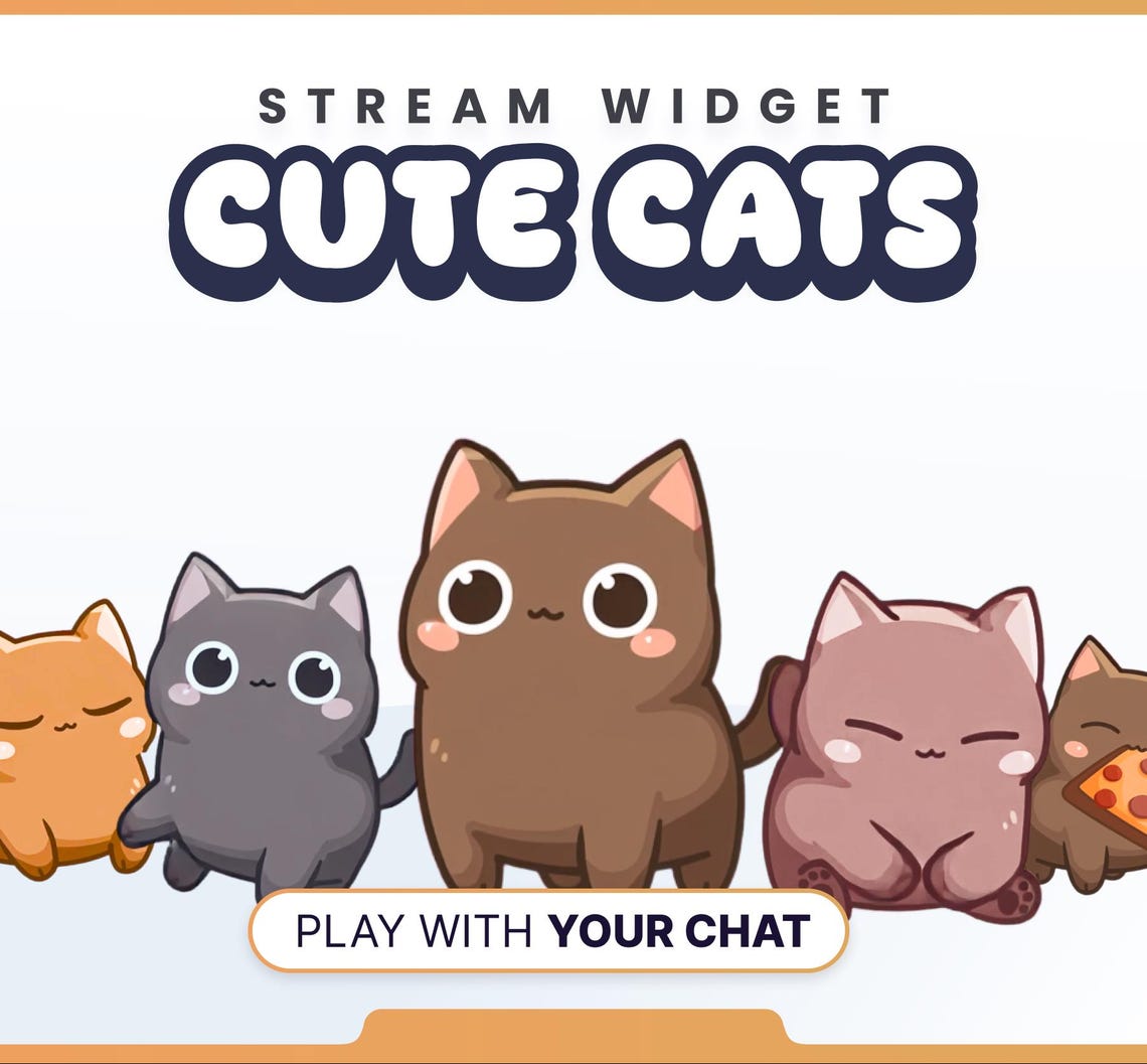 STREAM WIDGET - Cute Cats - Streamelement Widget - Work With Twitch and ...
