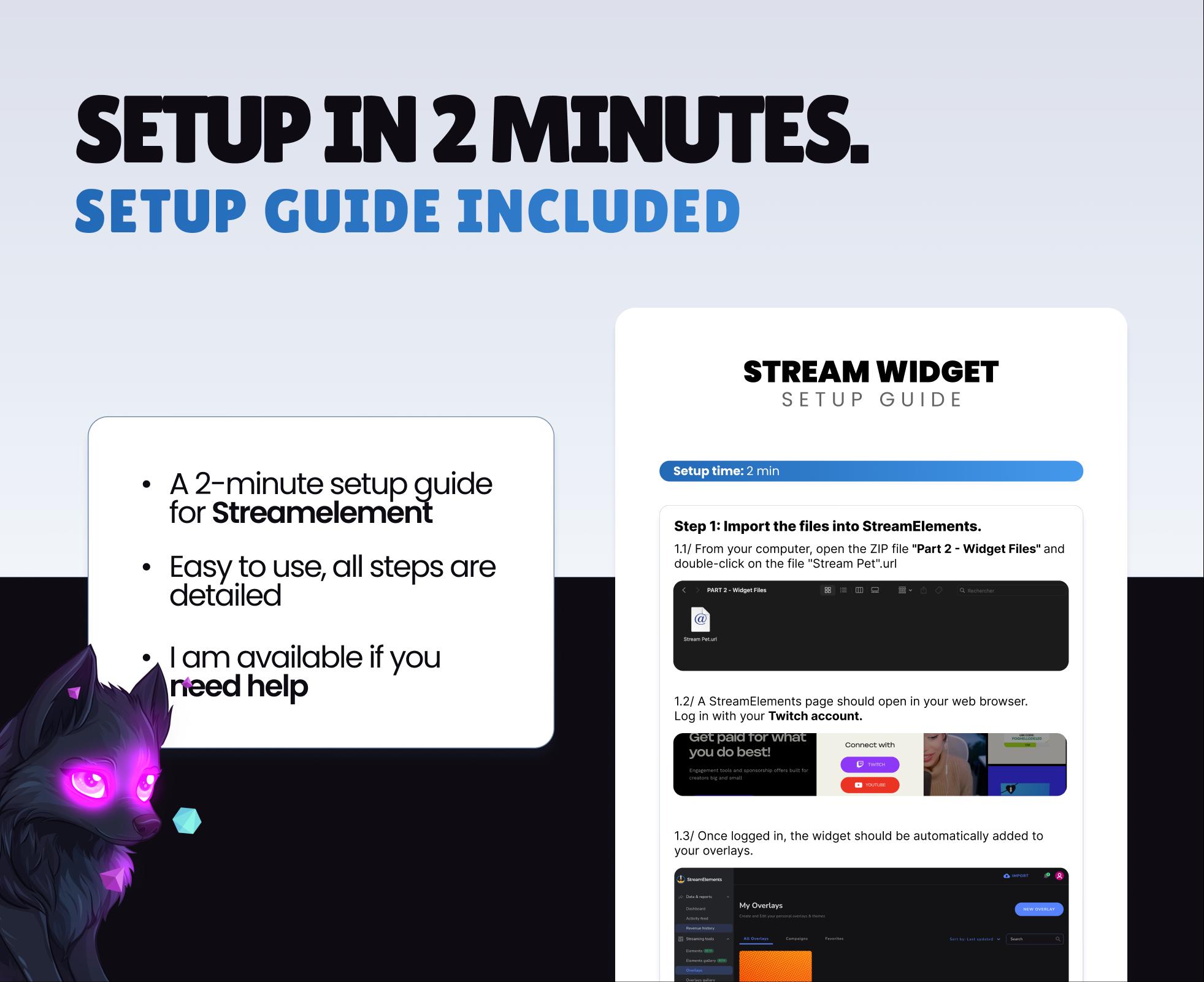 REACTIVE STREAM PET - Dark Wolf - Twitch Widget - Hd Files - Instant ...