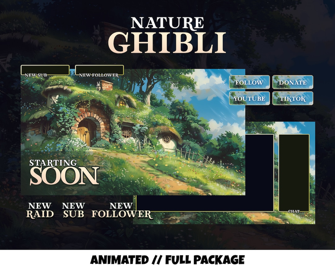 STREAM PACKAGE - Nature Ghibli - Animated - Green and Blue - Hayao ...
