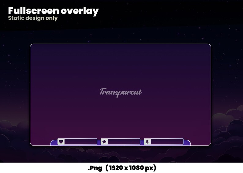 CELESTE TWITCH OVERLAYS - Animated Low-fi Stars Stream Package - Purple ...