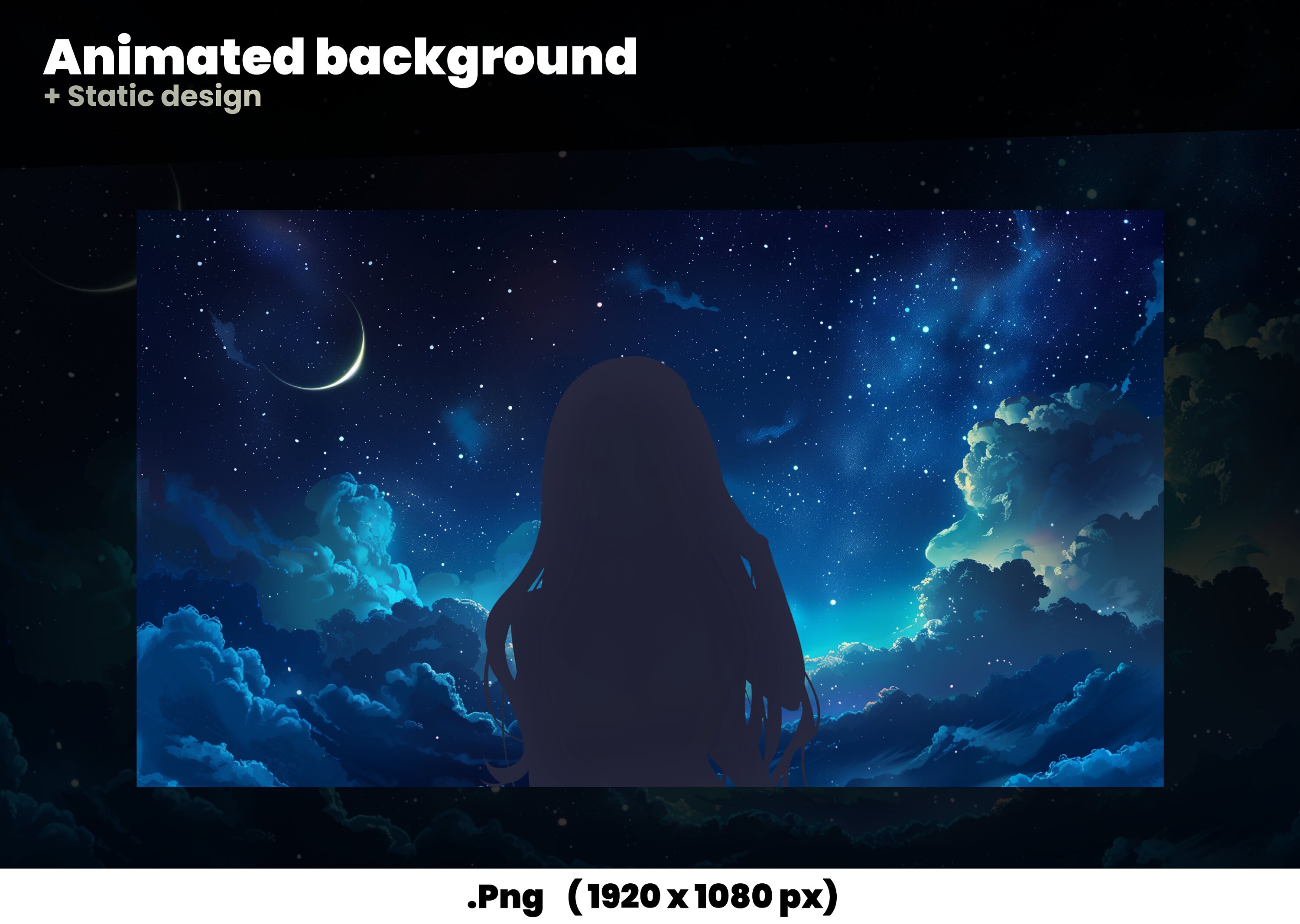 CELESTE STREAMPACK Animated Stars Package Moonlight Overlays Stars and ...