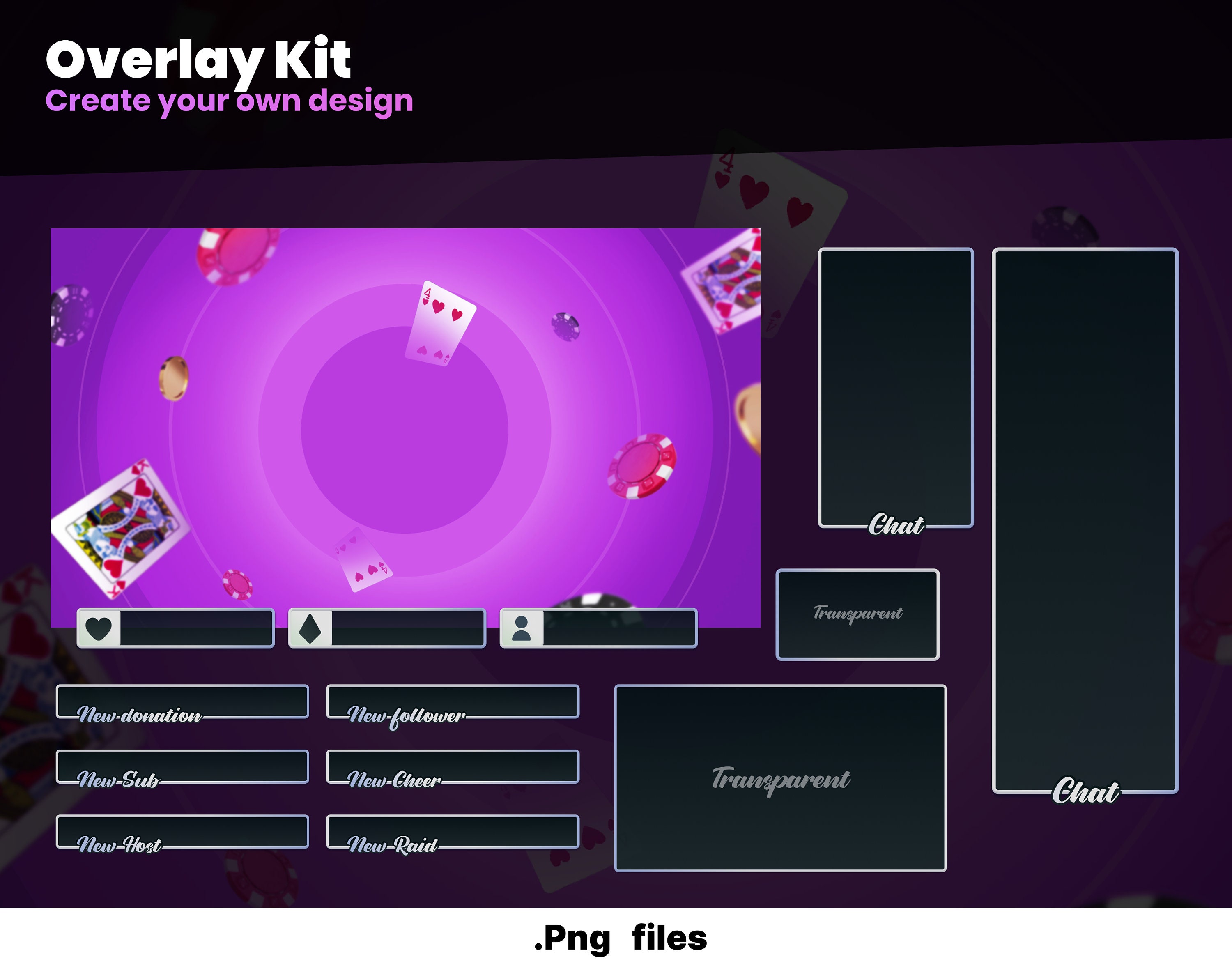 Purple Casino Overlay | Twitch Gambling Stream Package | Animated ...