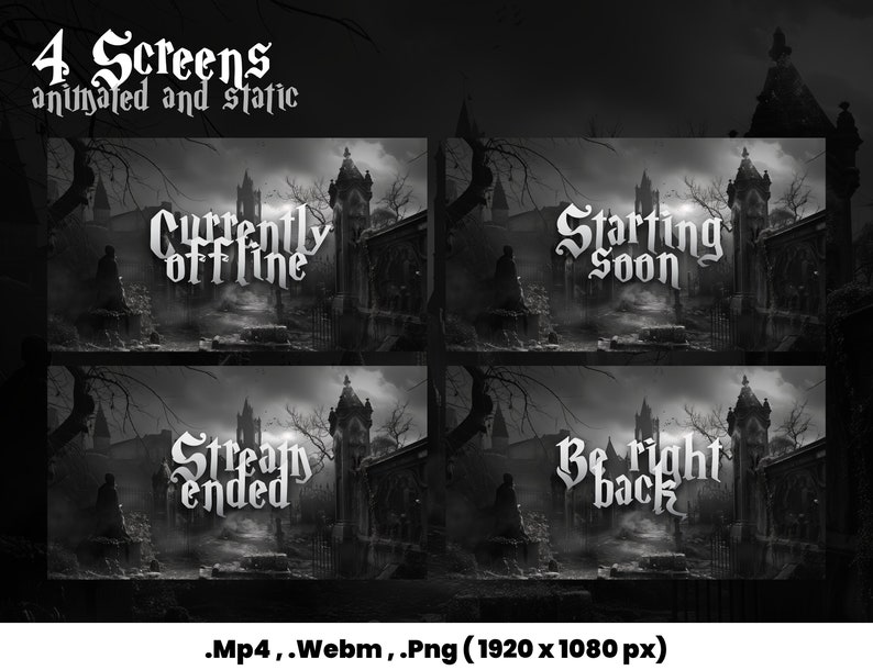 Dark Gothic Stream Overlay - Emo Vampire Stream Package - Twitch ...