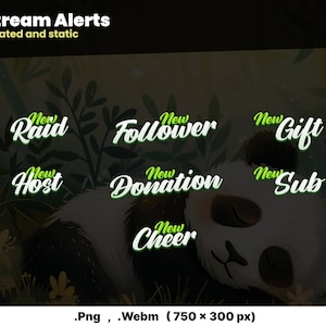 Sleeping Panda Overlays Kit - Cute Panda in a Bamboo Forest - Animated ...