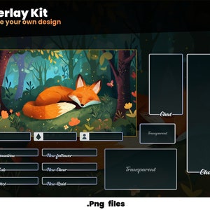 Cute Fox Overlays Kit | Animated Streampack | Illustrated Red Fox ...