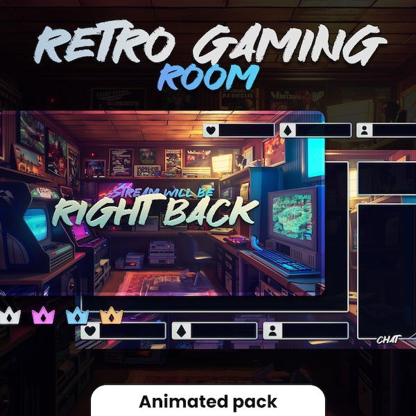Retro Animated Twitch Overlays - Etsy