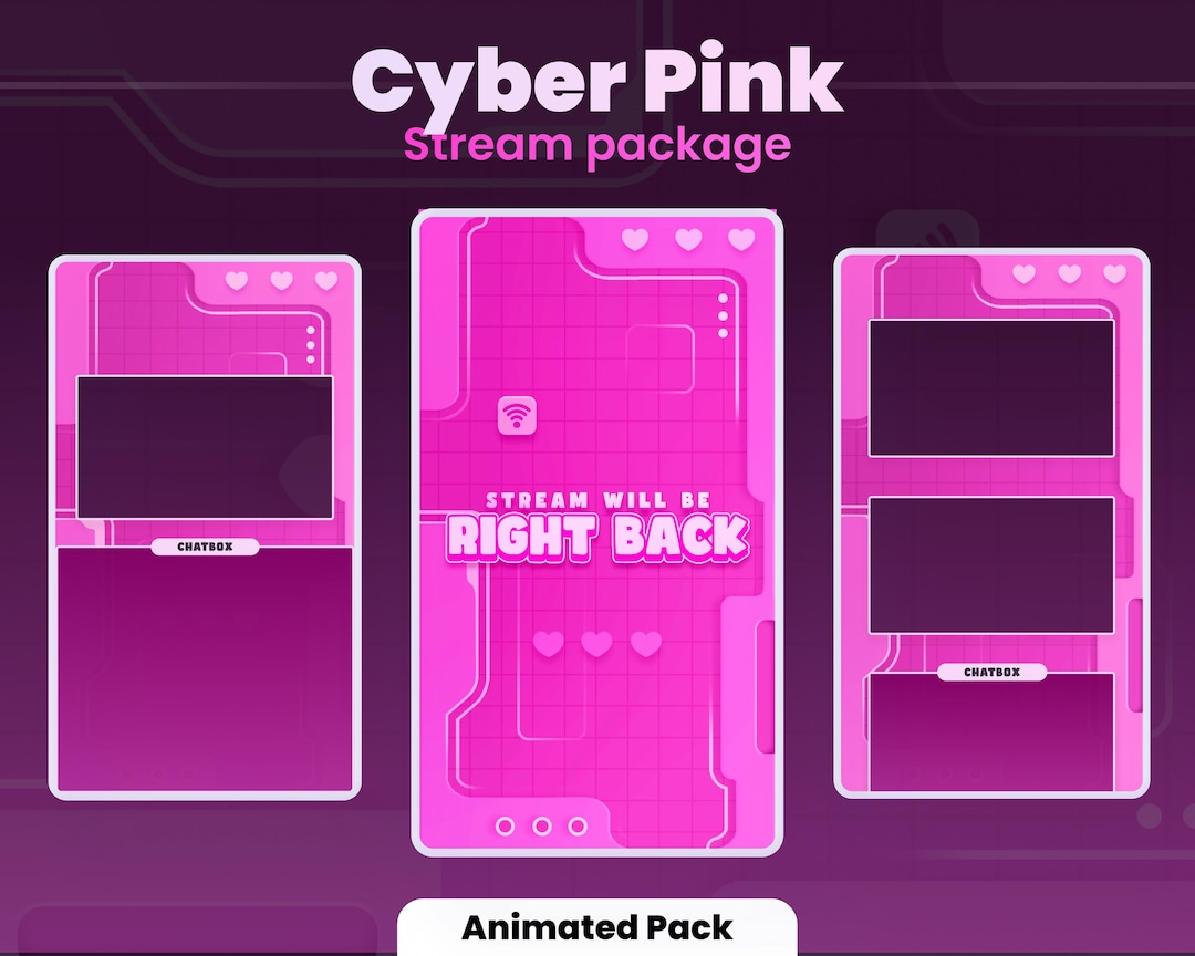 TIKTOK STREAMPACK | Cyber Pink | Animated Stream Package | Phone Size ...