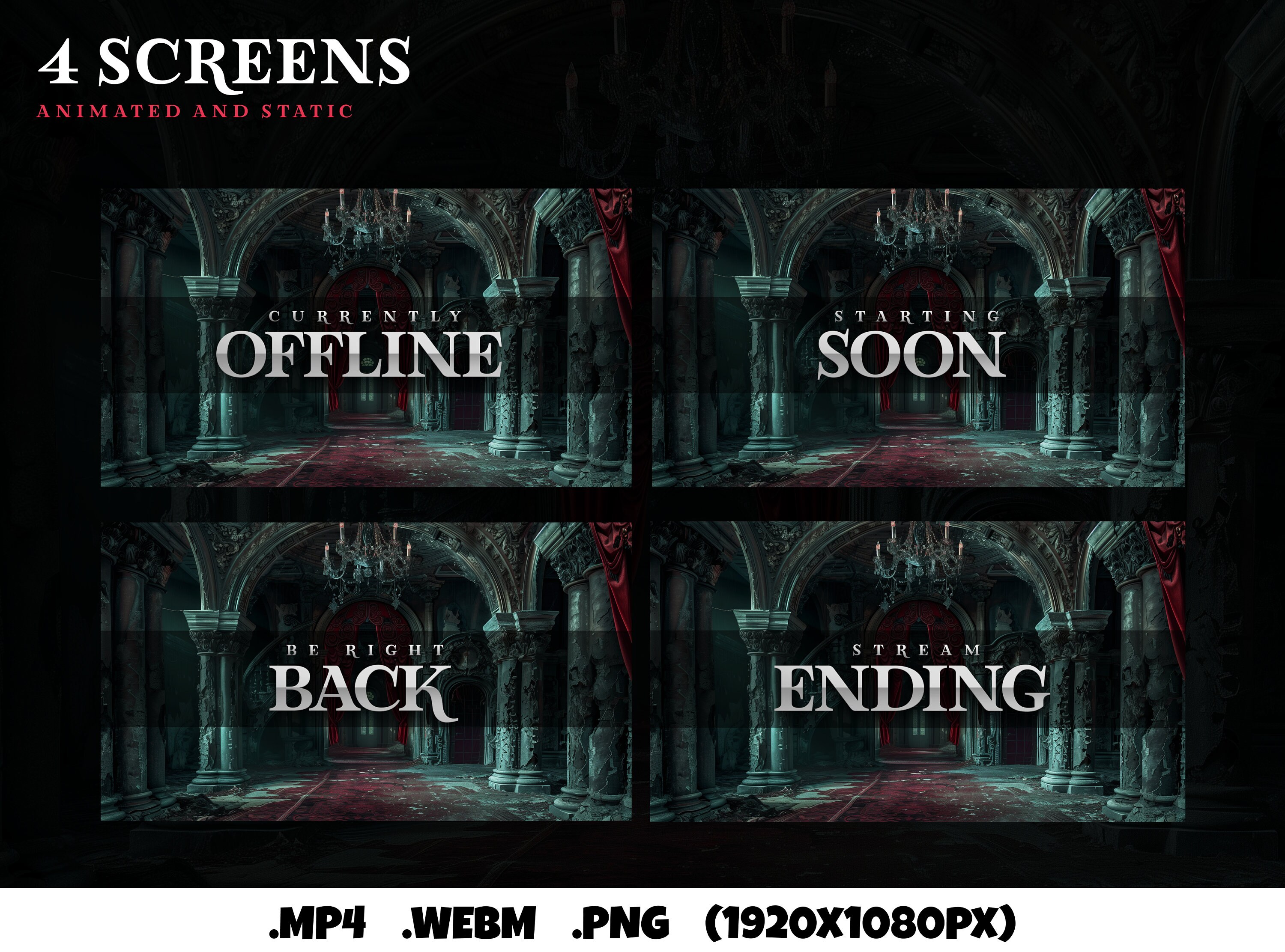 STREAM PACKAGE - White Vampire - Animated - Red and White - Spooky ...