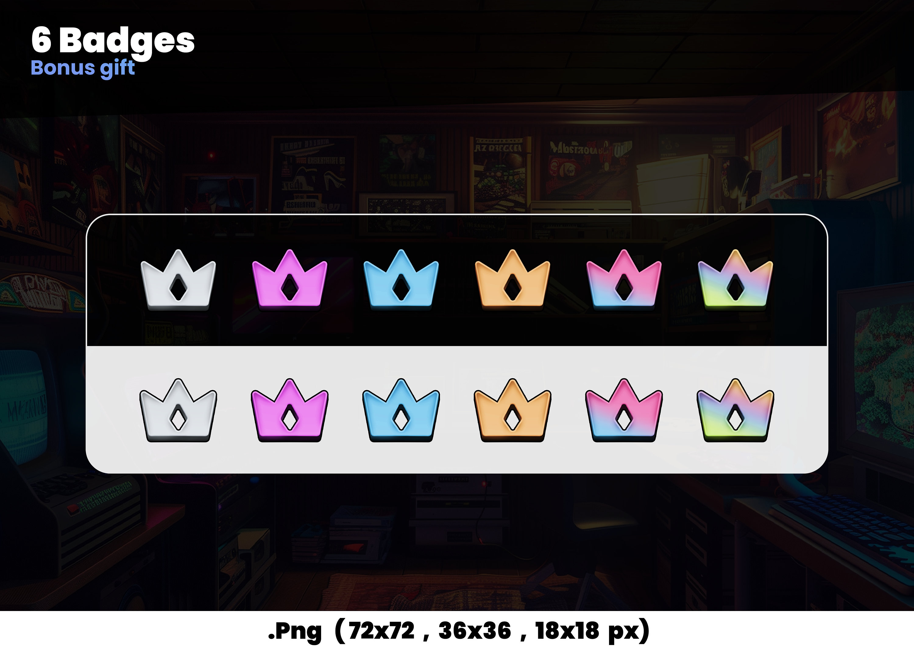 RETRO GAMING ROOM Streampack - Twitch Retro Overlays - Blue and Red ...