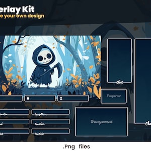 Cute Reaper Overlay Kit | Twitch Stream Package | Animated | Low-fi ...