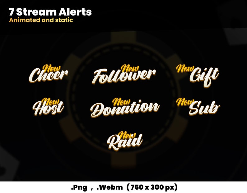 Black Casino Overlays Kit | Animated Twitch Stream Package | OBS ...