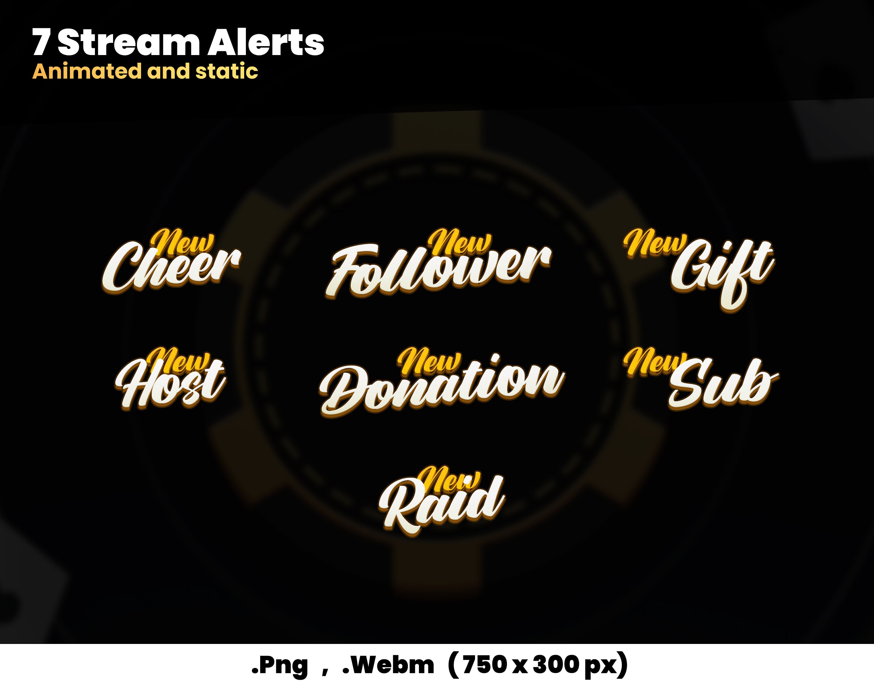 Black Casino Overlays Kit | Animated Twitch Stream Package | OBS ...