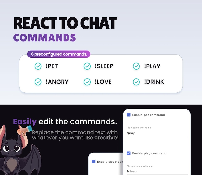 REACTIVE STREAM PET - Bat - Twitch Widget - Hd Files - Instant Download ...