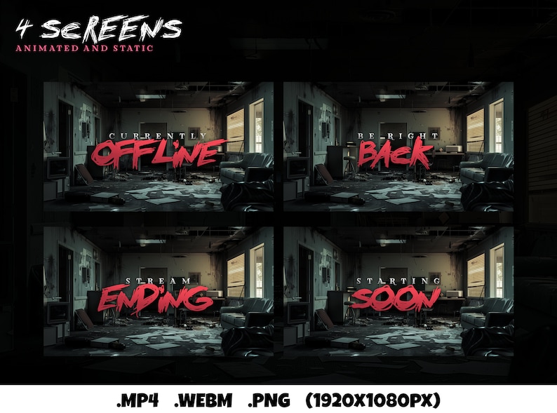 STREAM PACKAGE Horror Movies Animated Red and White Spooky Theme ...