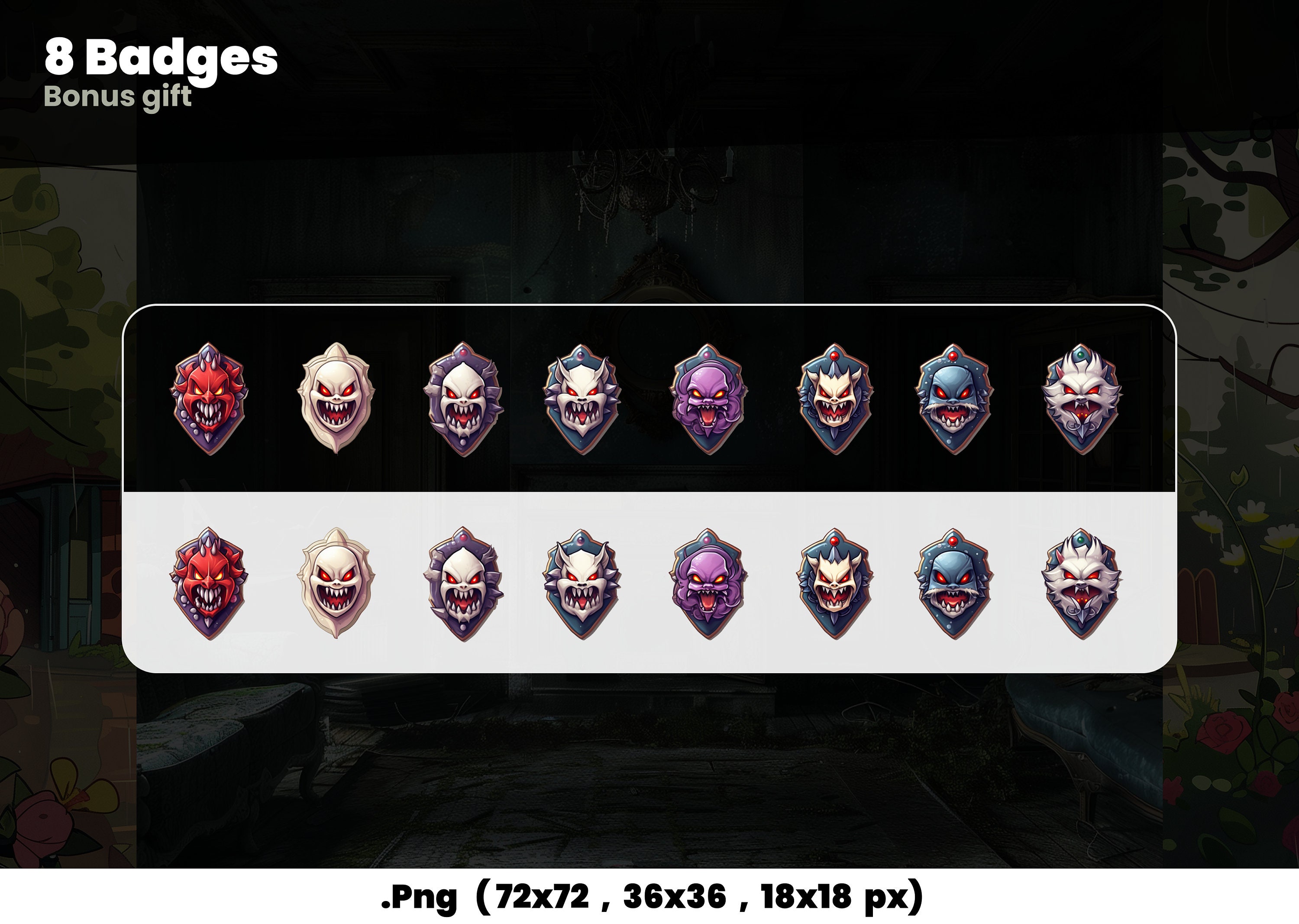 Horror Animated Stream Overlay Twitch Spooky Stream Package Dark Panels ...