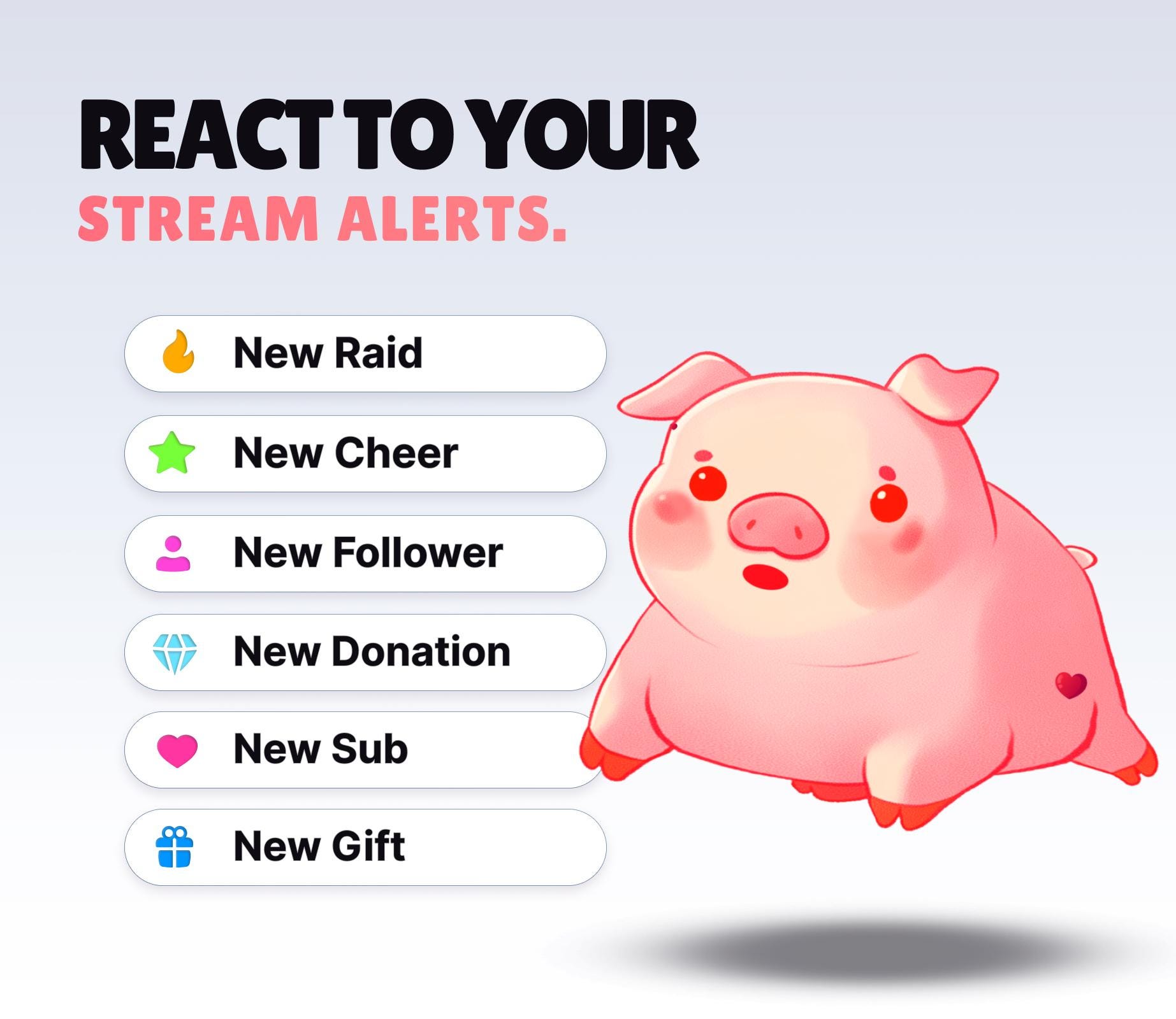 REACTIVE STREAM PET - Pig - Widget Twitch - Hd Files - Instant Download ...