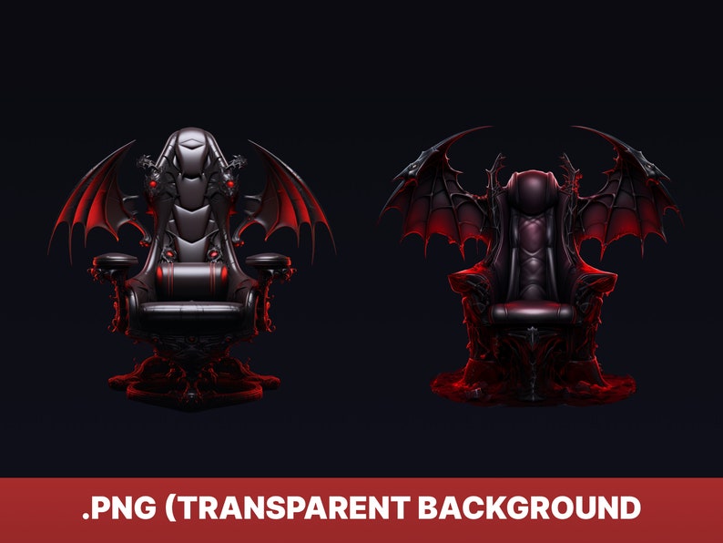 Gothic Vampire VTUBER KIT Chairs, Desk, Lamp Twitch Design Static PNG ...