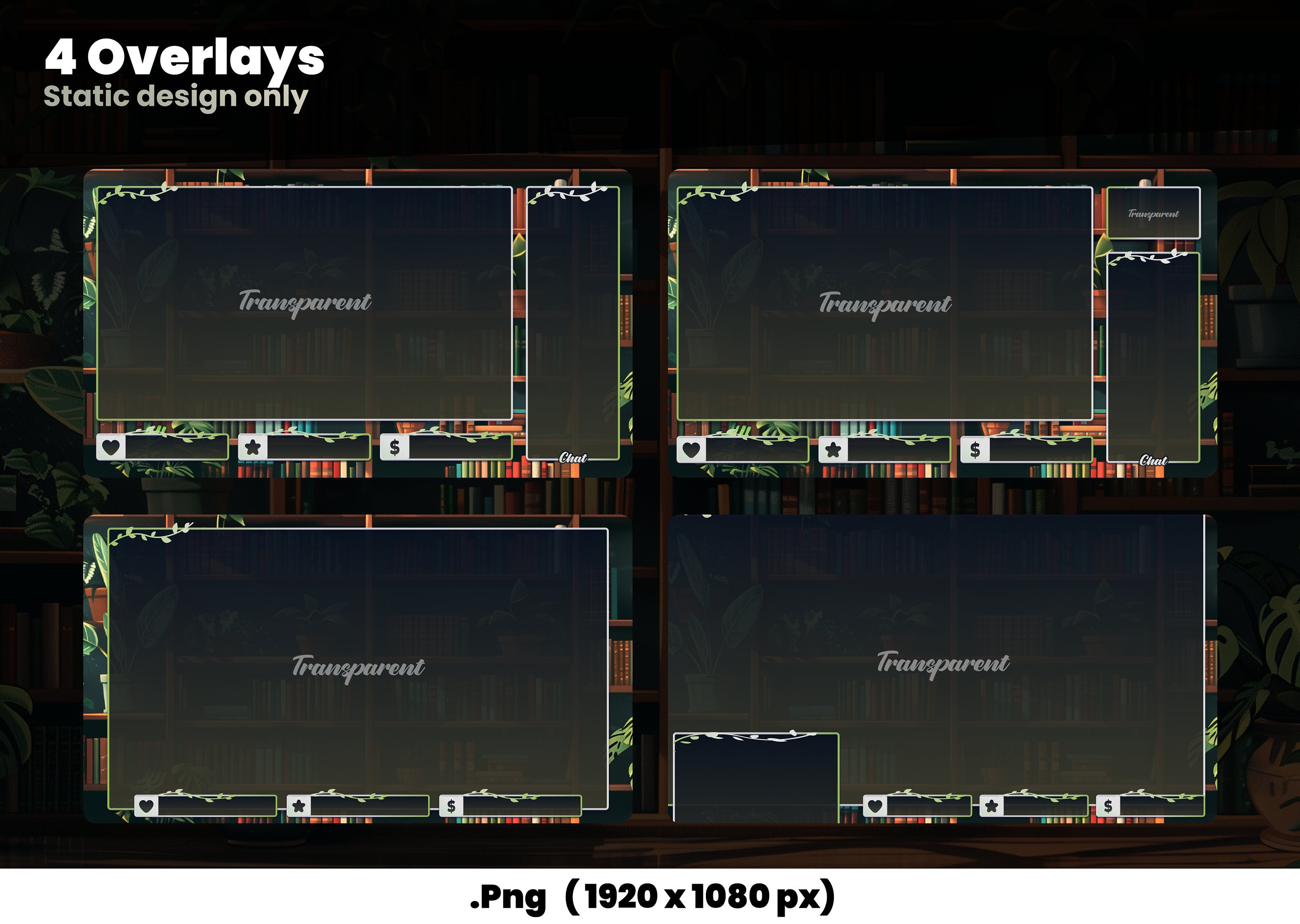 Low-fi Library Overlays Kit - Twitch Stream Package - Animated Wooden ...