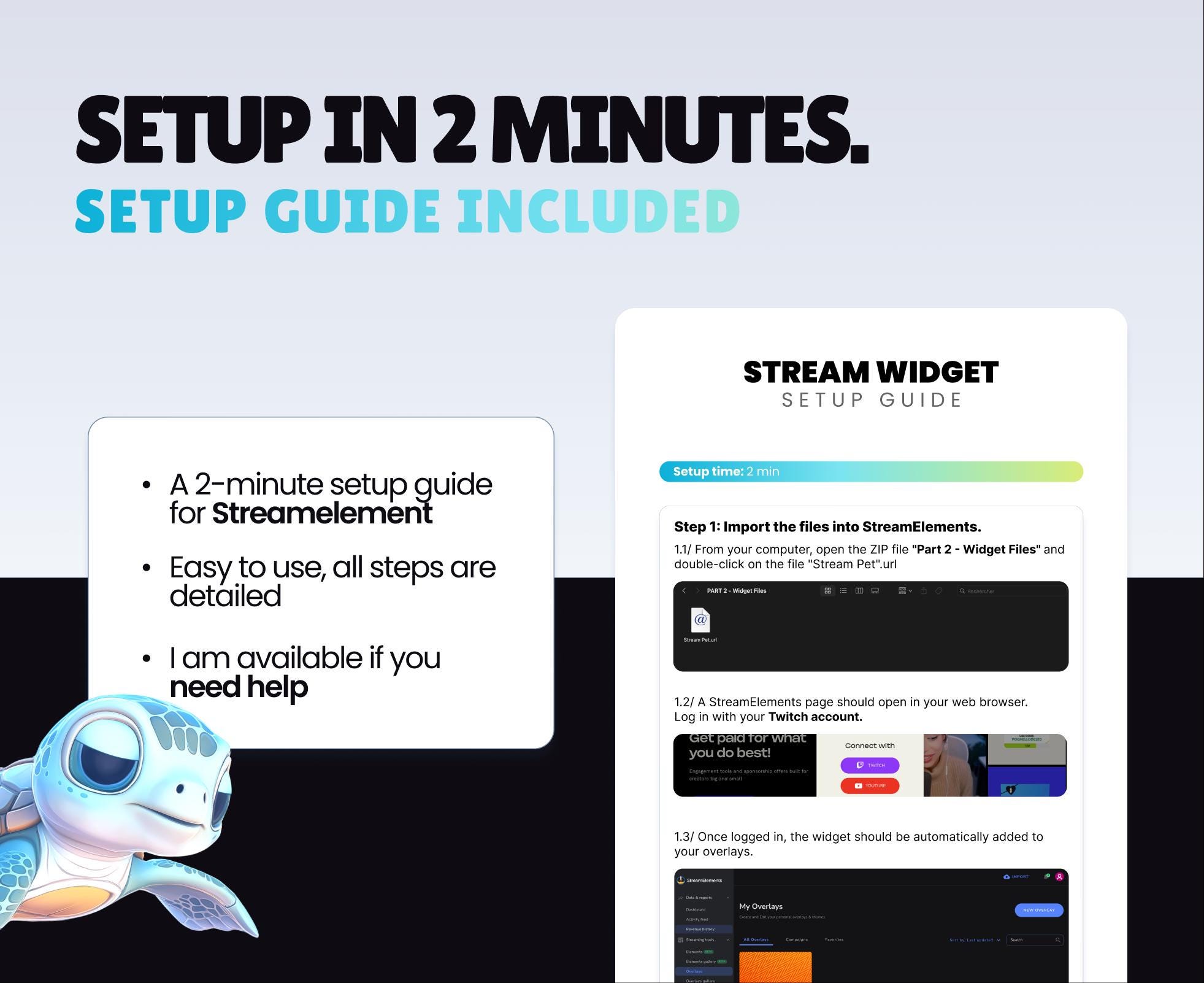 REACTIVE STREAM PET - Sea Turtle - Twitch Widget - Hd Files - Instant ...