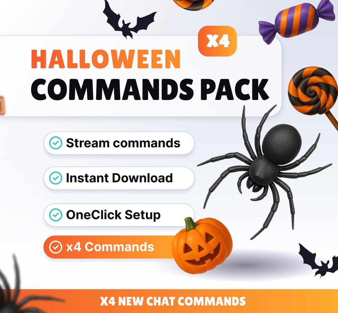 STREAM COMMANDS PACK - Halloween - X4 Chat Command for Twitch and ...