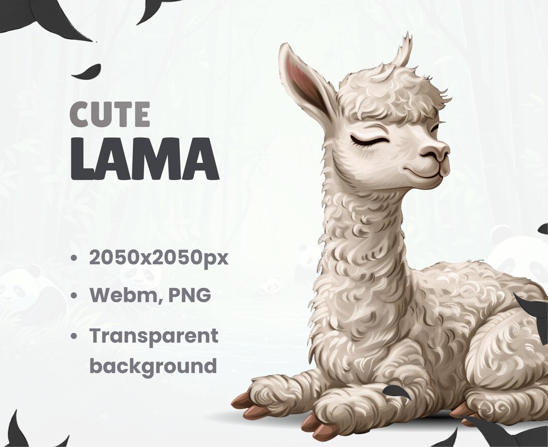 VTUBER PET Baby Lama - Cute Lying Alpaga - Twitch Stream Asset ...