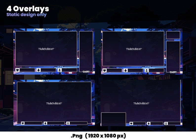 Night Tokyo Streets Overlays Pack - Twitch Japan Stream Package ...