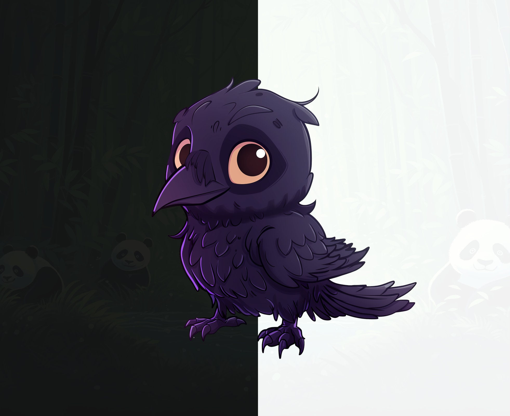 VTUBER PET Cute Raven Chibi Raven Crow Twitch Stream Decoration ...