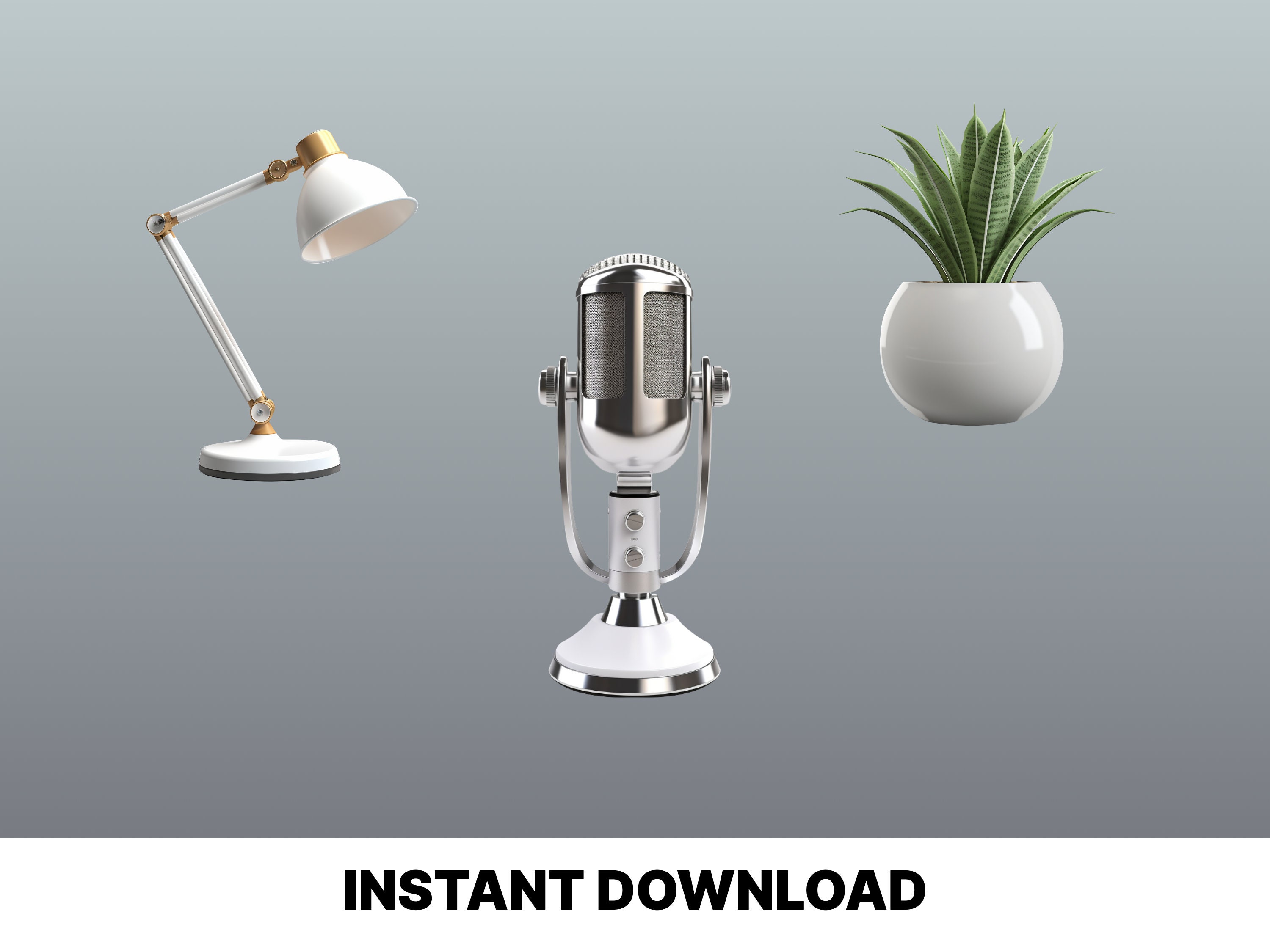 VTUBER Angelic KIT White Vtuber Asset Chairs, Desk, Lamp Twitch Design ...