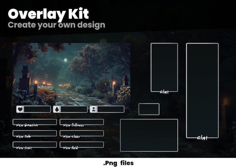 Spooky Horror Stream Overlay Animated Dark Graveyard for Twitch and Obs ...
