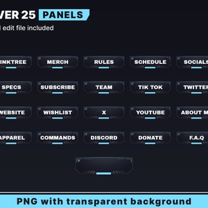 ANIMATED STREAM OVERLAY - Cyber Minimalist - Black Blue - Twitch and ...