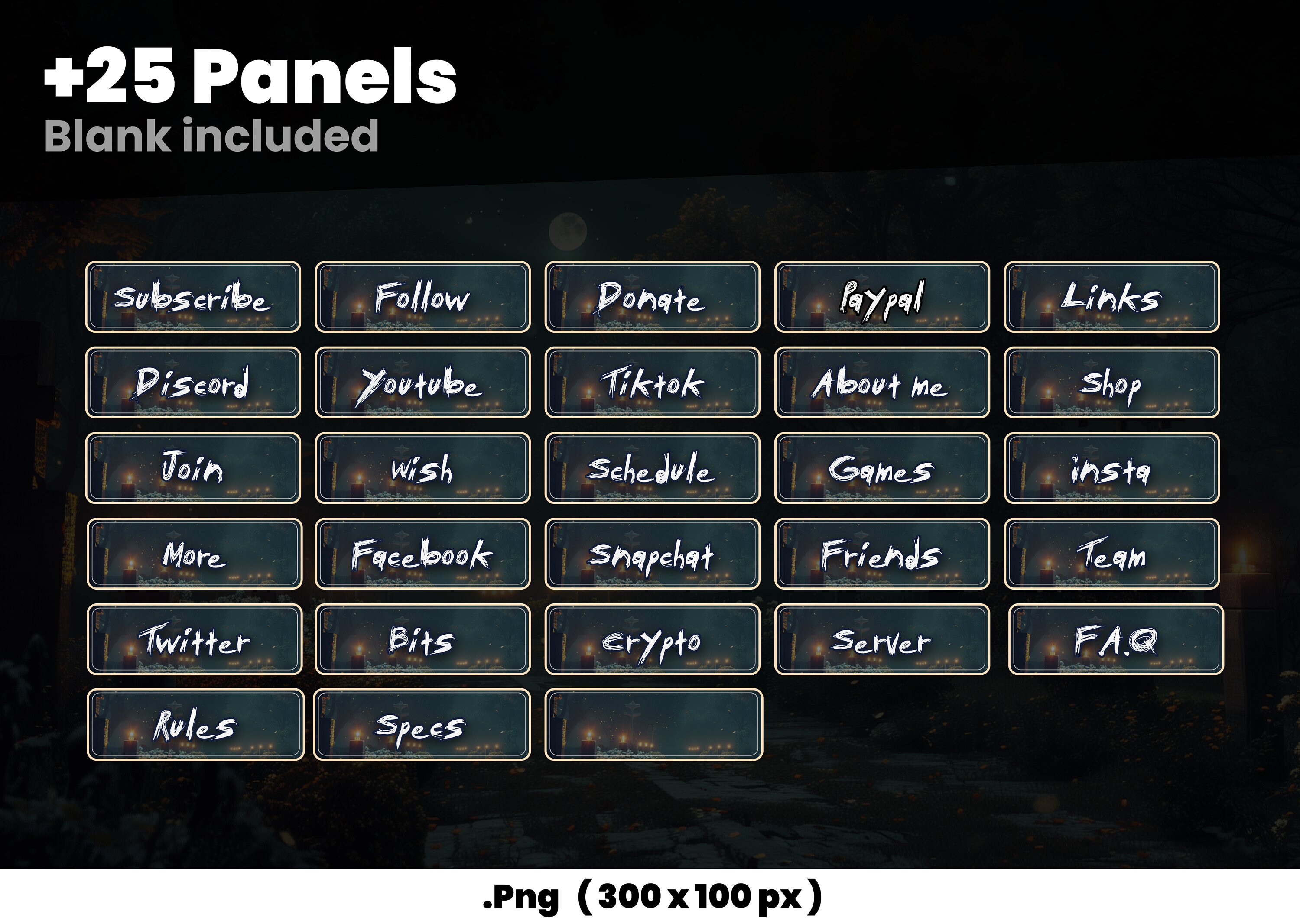 Spooky Horror Stream Overlay Animated Dark Graveyard for Twitch and Obs ...