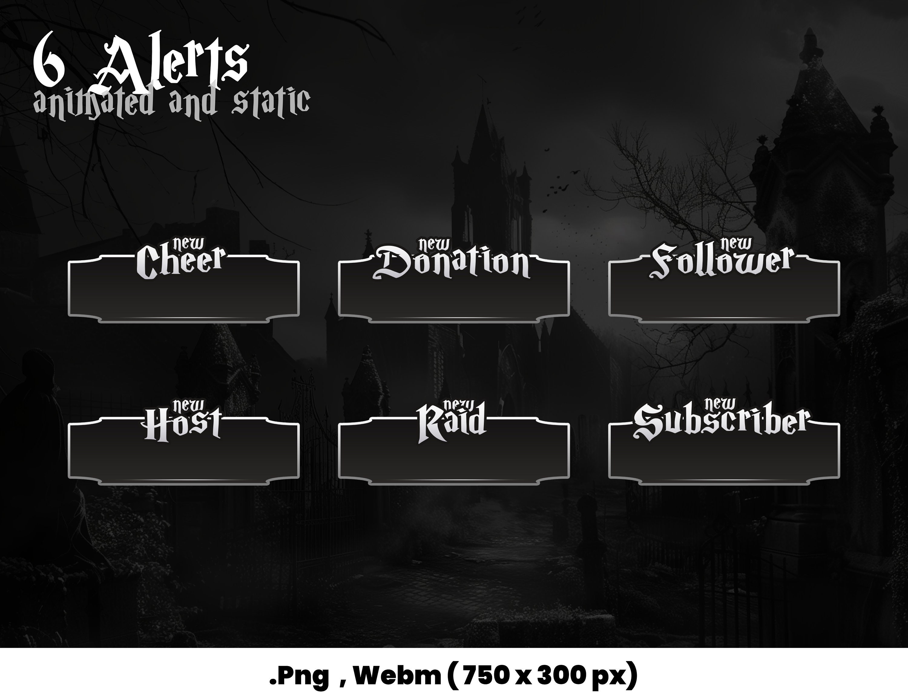 Dark Gothic Stream Overlay Emo Vampire Stream Package Twitch Overlays ...
