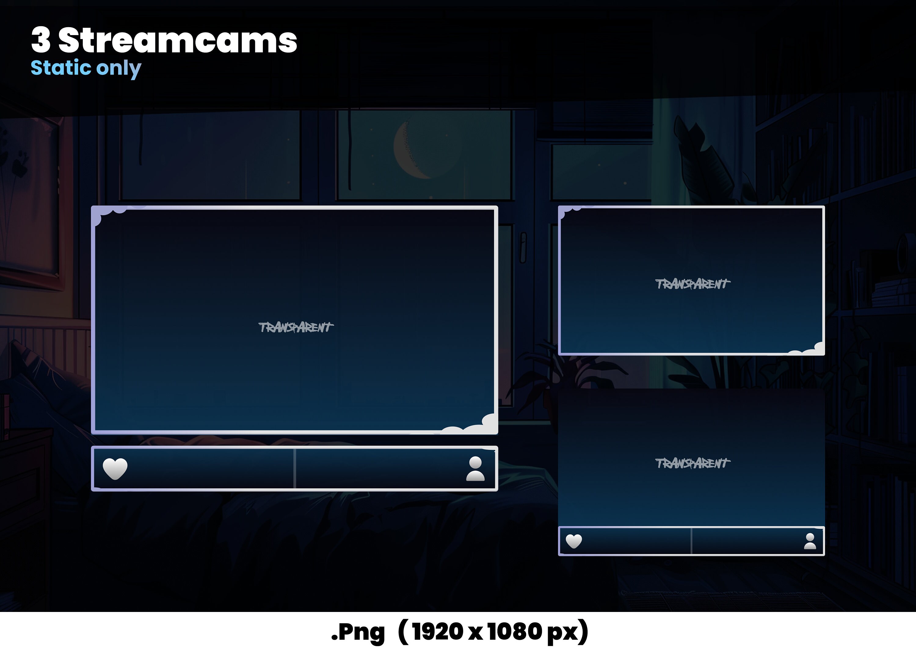 MIDNIGHT LOW-FI Bedroom Twitch Overlays Kit Animated Streampack ...