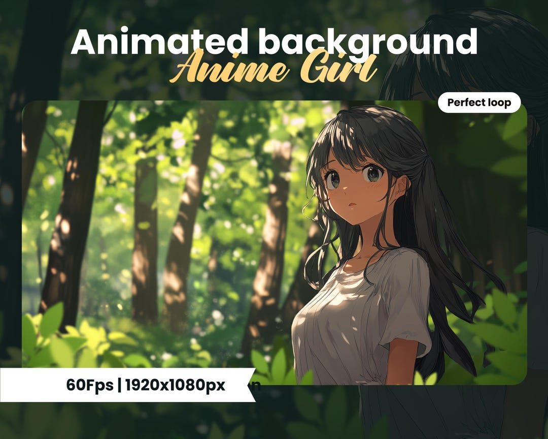 Stream Background - Cute Anime Girl in a Forest - Twitch Stream ...
