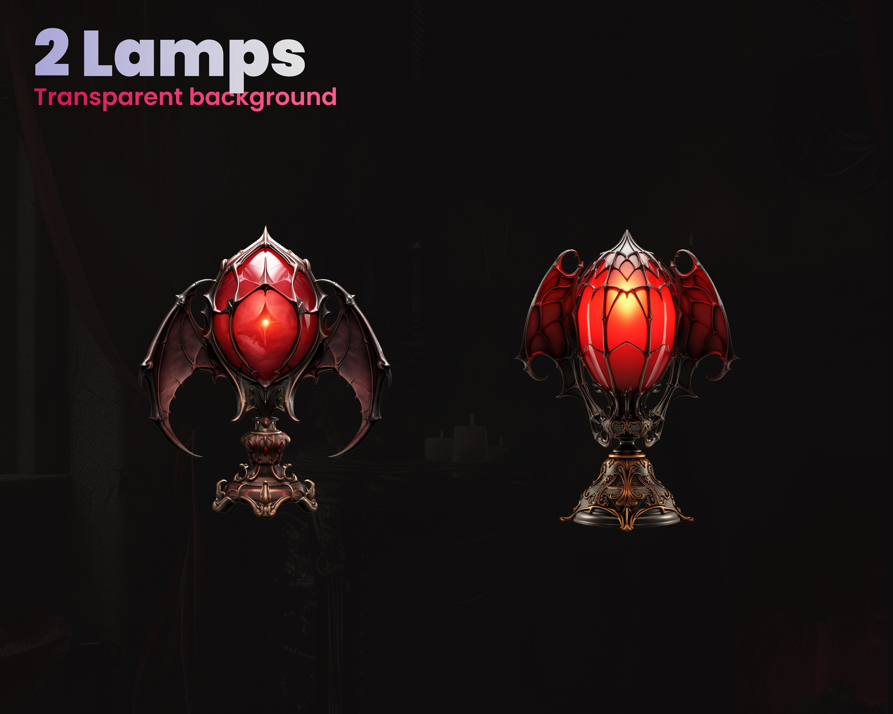 TIKTOK VTUBER KIT Dark Gothic Vampire Black and Red Chairs, Backgrounds ...