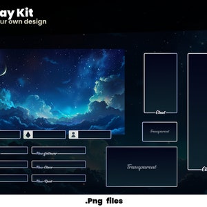 CELESTE STREAMPACK - Animated Stars Package - Moonlight Overlays ...
