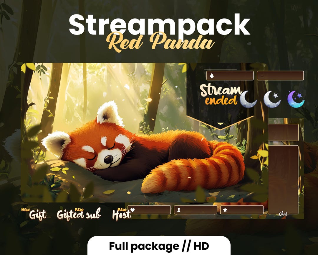 Red Panda Twitch Stream Overlay Kit | OBS, Streamlabs - Etsy