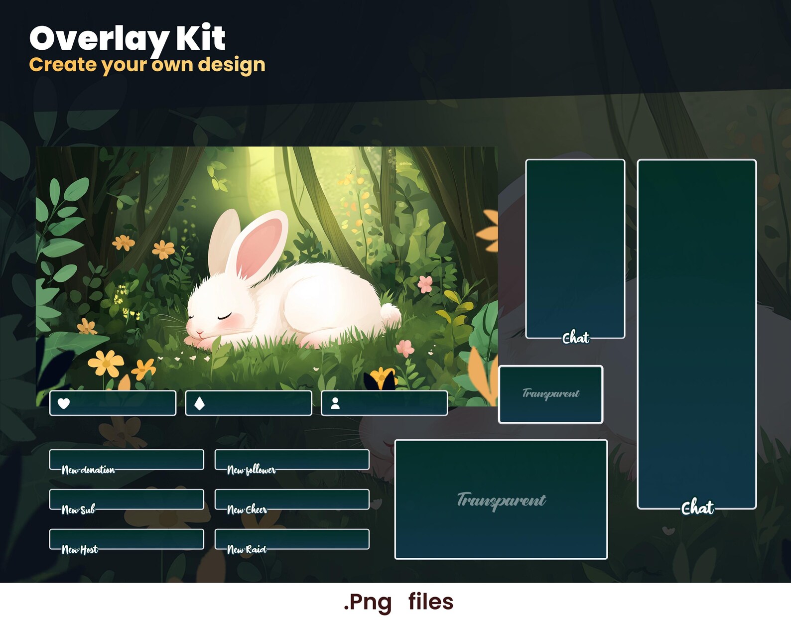 STREAMPACK Cute Rabbit - Illustrated Forest - Animated Pack - Twitch ...