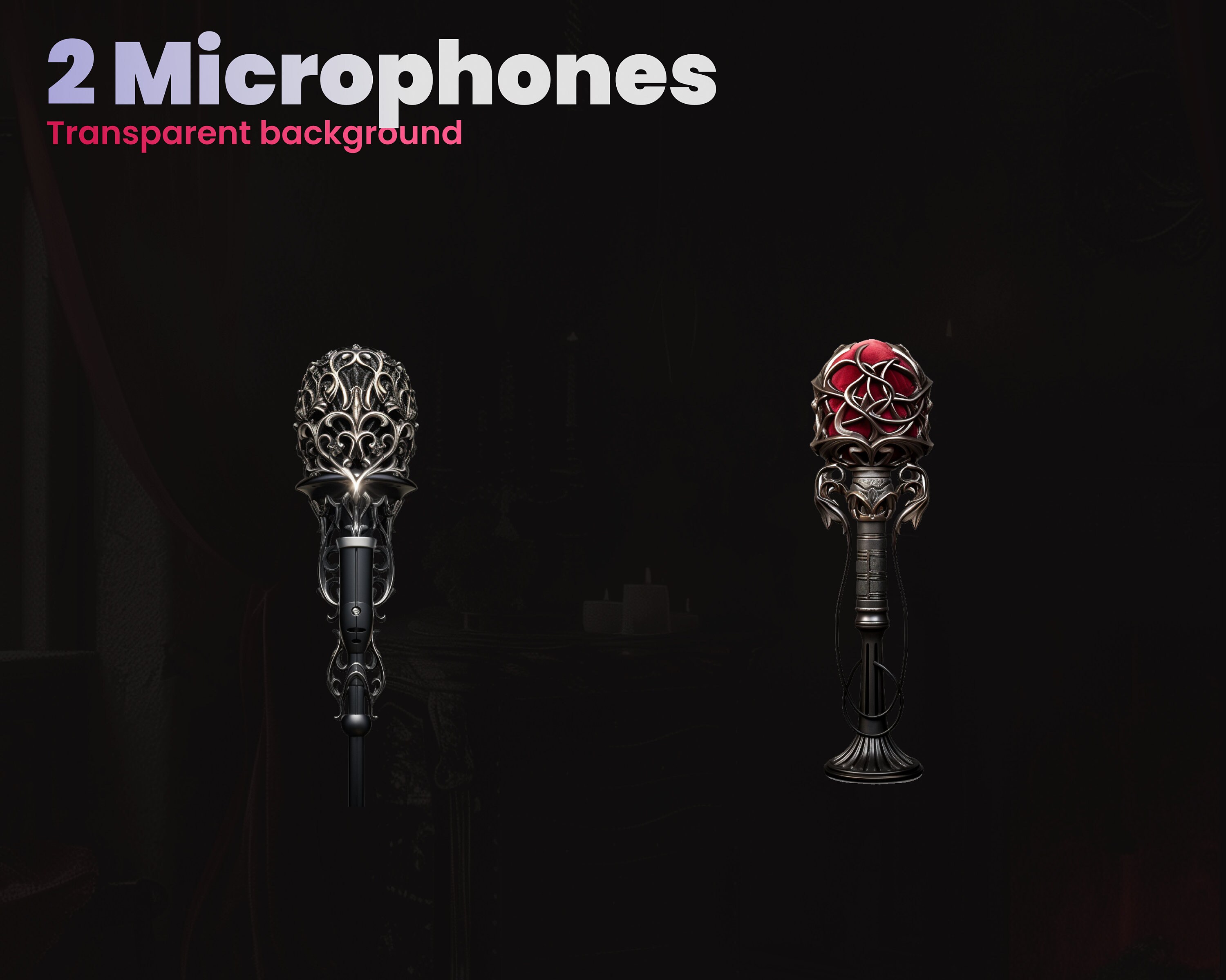 TIKTOK VTUBER KIT Dark Gothic Vampire Black and Red Chairs, Backgrounds ...